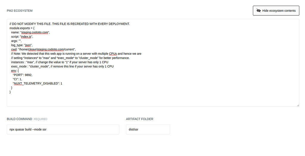 Had too many unstable restarts PM2 - Server provisioning and management - Cleavr