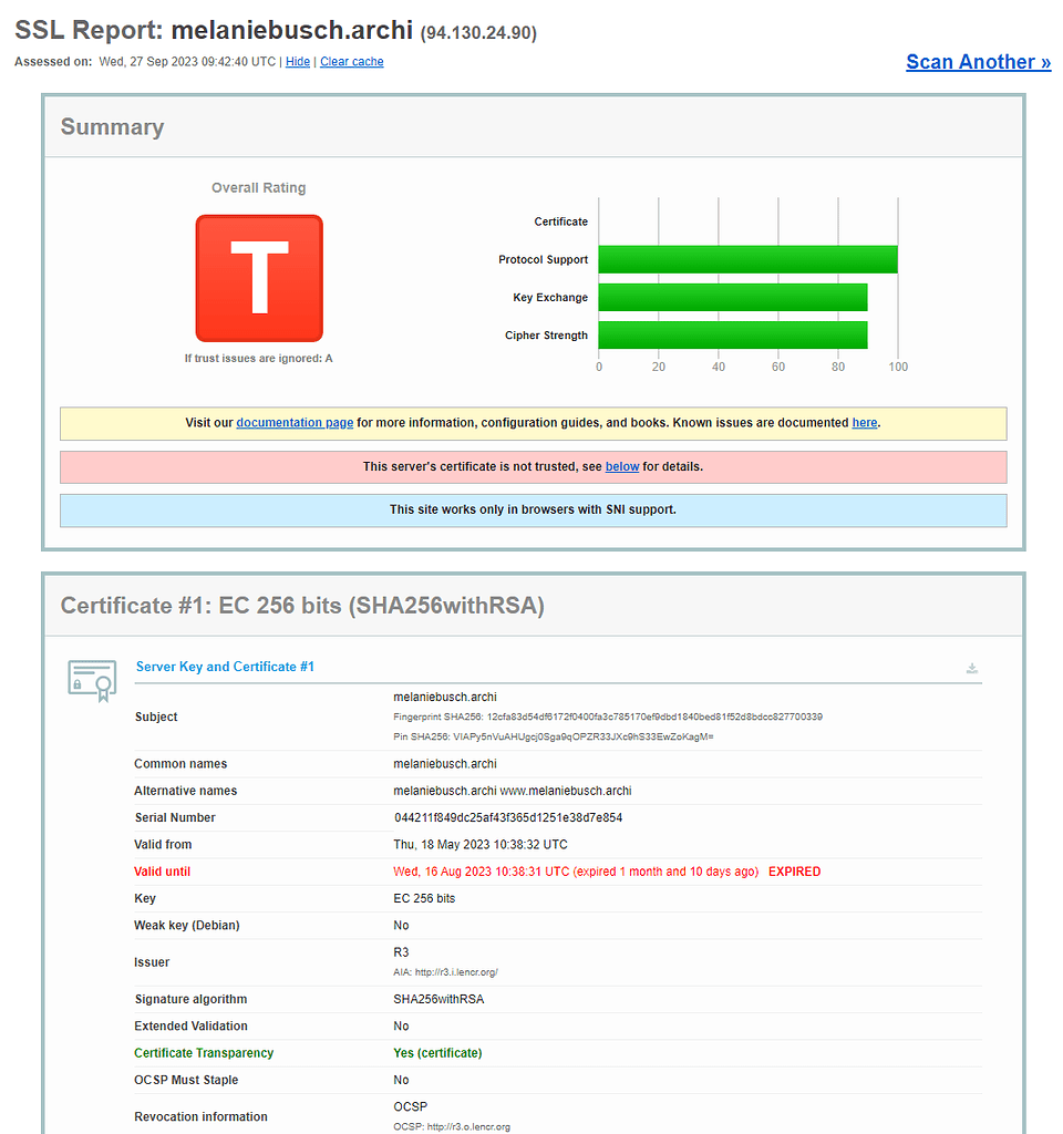 SSL Active eventhough it's not valid anymore - Sites and web apps - Cleavr