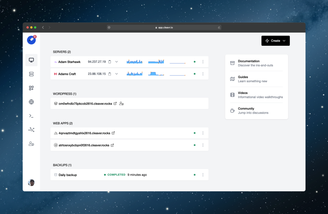 The dashboard has been released! - Cleavr